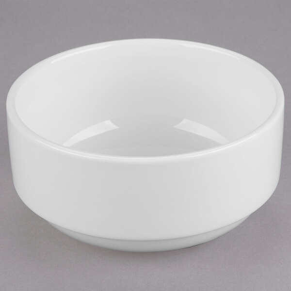 Libbey Slenda 10 oz. Royal Rideau White Stacking Porcelain Bouillon ...