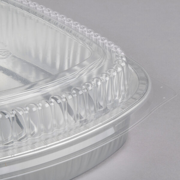 Ovenable Take & Bake Medium Silver Foil Takeout Pan w/ Lid