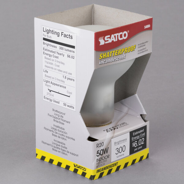 Satco S4886 50 Watt Frosted Shatterproof Finish Incandescent Rough ...
