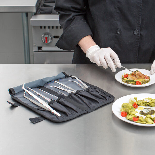 Mercer Culinary M35154 8 Piece Precision Plus Plating Tongs Set