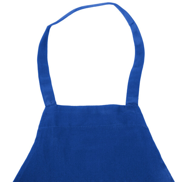 Chef Revival Royal Blue Poly-Cotton Customizable Bib Apron with 1 ...