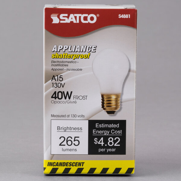 Satco S4881 40 Watt Frosted Shatterproof Finish Incandescent Rough ...