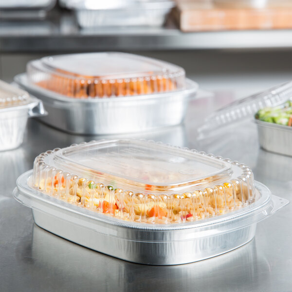 Durable Packaging 9331-SL-100 Smoothwall Silver Small Entree / Take-Out ...