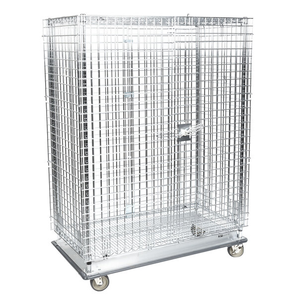 Metro SEC55LC Chrome Mobile Heavy Duty Wire Security Cabinet - 50 1/2 ...