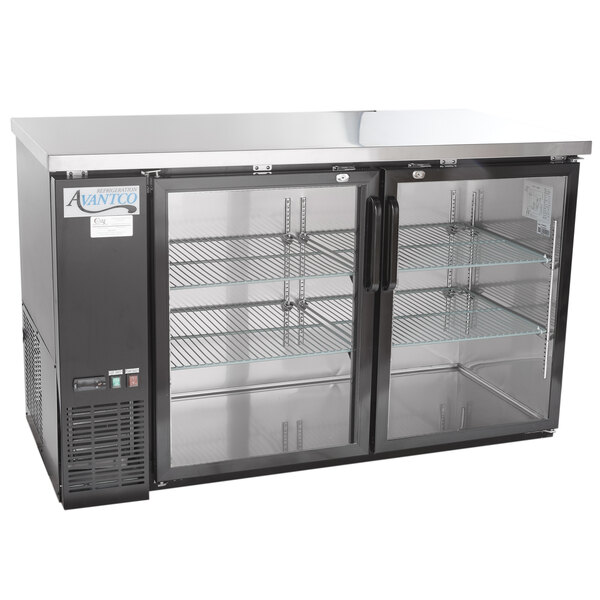 Beer Fridge with Glass Door | Avantco UBB-2G-HC 59" Glass Door Back Bar ...