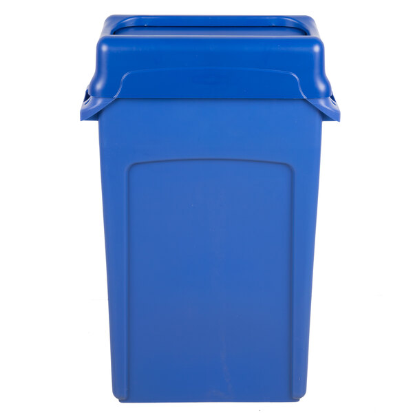 Rubbermaid Slim Jim 92 Qt. / 23 Gallon Blue Rectangular Trash Can with ...