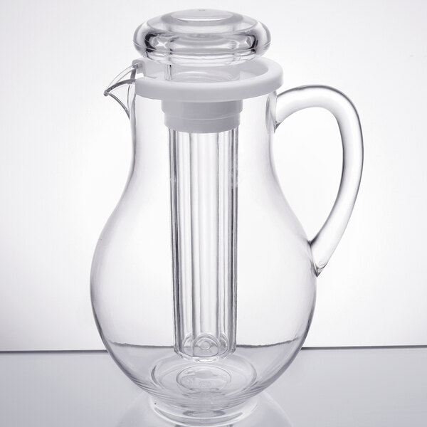 Tablecraft 319 2 Qt. Polycarbonate Pitcher with Ice Core