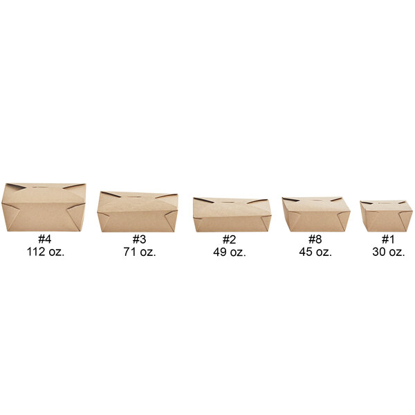 Choice Kraft Microwavable Folded Paper #4 Take-Out Container 7 3/4" x 5 ...
