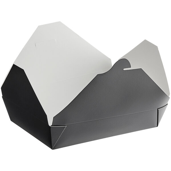 Black Microwavable Folded Paper Take-Out Container (200/Case)