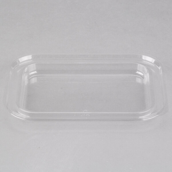 Solut 00049 6 3/4" x 5" Clear PET Smooth Wall Lid for Small Rectangle ...