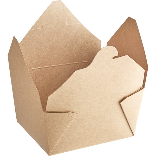 Choice Kraft Microwavable Folded Paper #1 Take-Out Container 4 3/8" x 3 ...