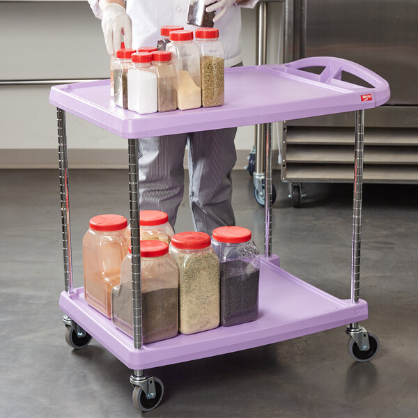 Metro myCart MY2030-24AP Purple Utility Cart with Two Shelves and ...