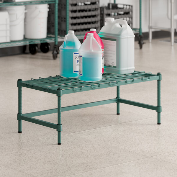 Regency 18" x 36" Green Epoxy Heavy-Duty Dunnage Shelf with Wire Mat ...