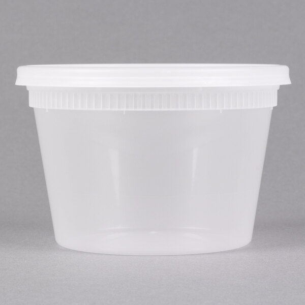 Pactiv/Newspring YSD2516 16 oz. Translucent Round Deli Container Combo ...