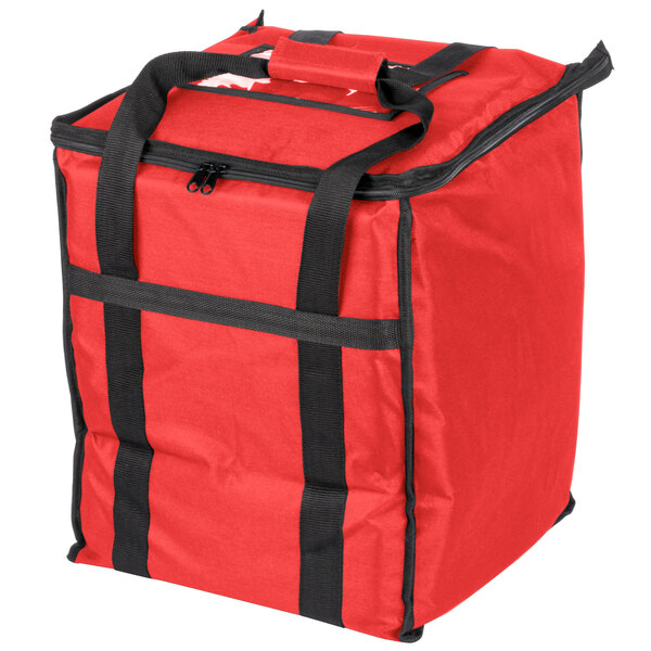 Choice Insulated Food Delivery Bag, Red Nylon, 13" x 13" x 15 1/2 ...