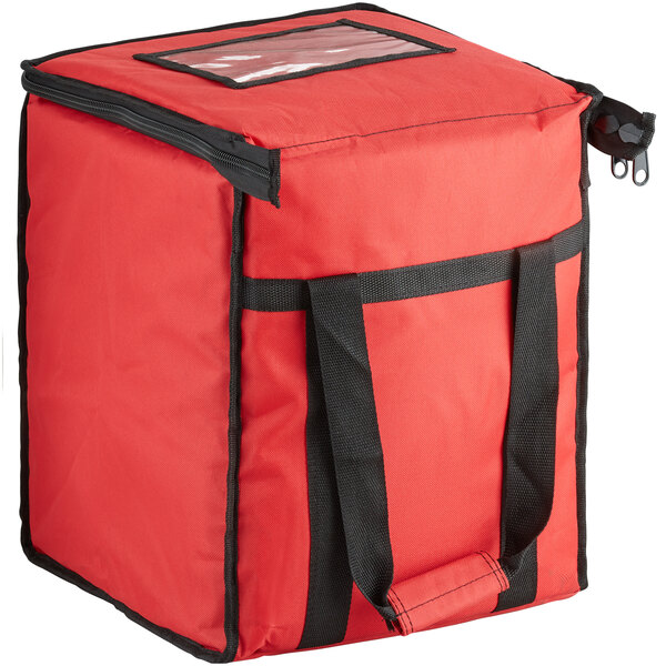 Choice Insulated Food Delivery Bag, Red Nylon, 13" x 13" x 15 1/2 ...