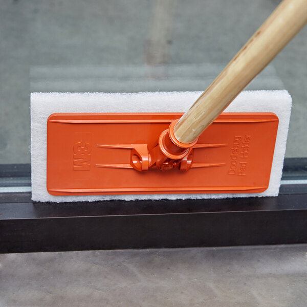 3M 8440 Doodlebug 10" x 4 5/8" White Cleaning Pad - 5/Pack