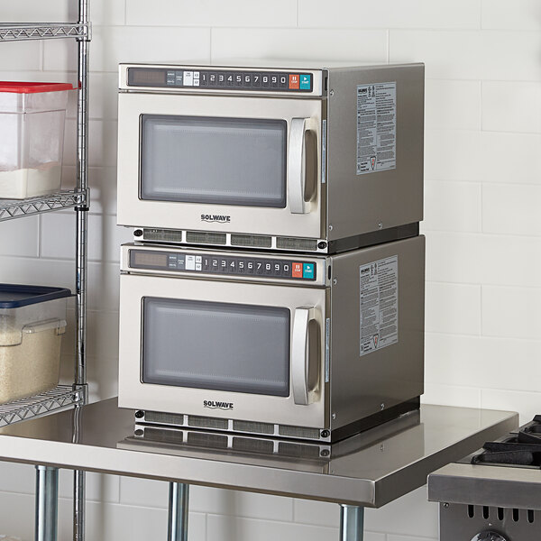 Solwave Space Saver Stainless Steel Heavy-Duty Commercial Microwave ...