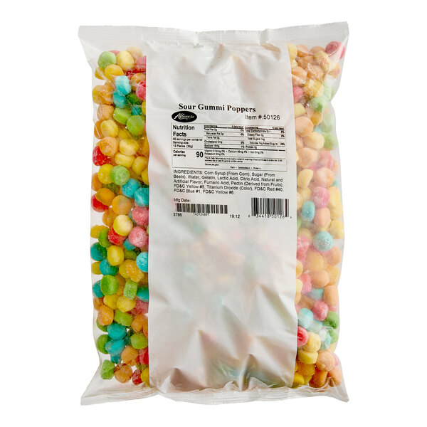 Albanese Sour Gummi Poppers Topping 4.5 lb. - 4/Case