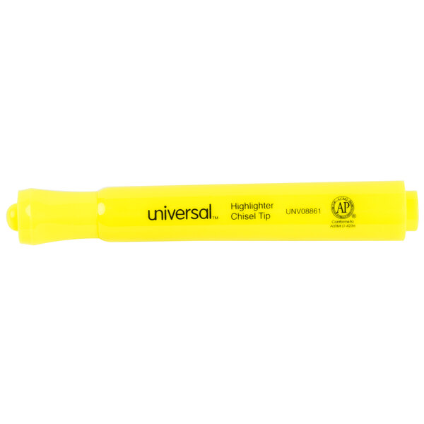 Universal UNV08861 Fluorescent Yellow Chisel Tip Desk Style Highlighter ...