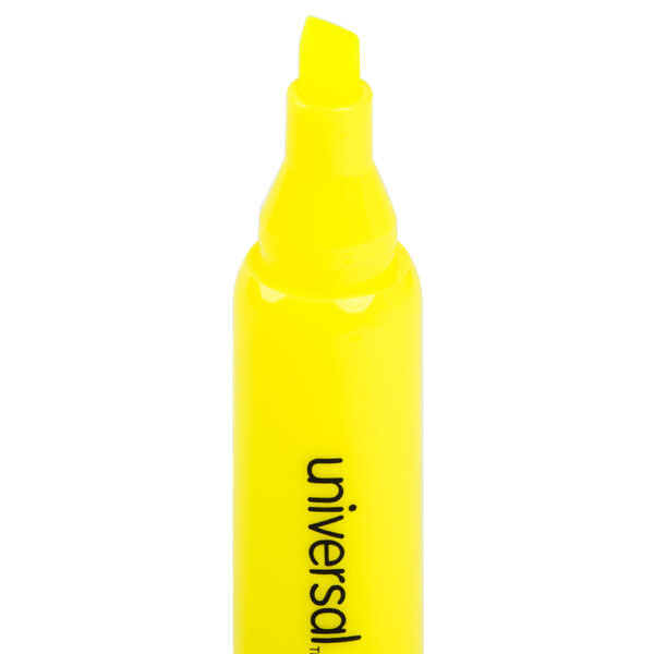 Universal UNV08861 Fluorescent Yellow Chisel Tip Desk Style Highlighter ...