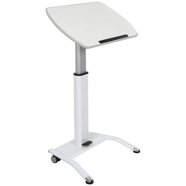 Luxor LX-PNADJ-WH 25 1/2" Pneumatic Adjustable Height Lectern