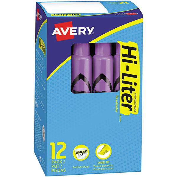 Avery® 24060 Hi-Liter® Fluorescent Purple Chisel Tip Desk Style ...