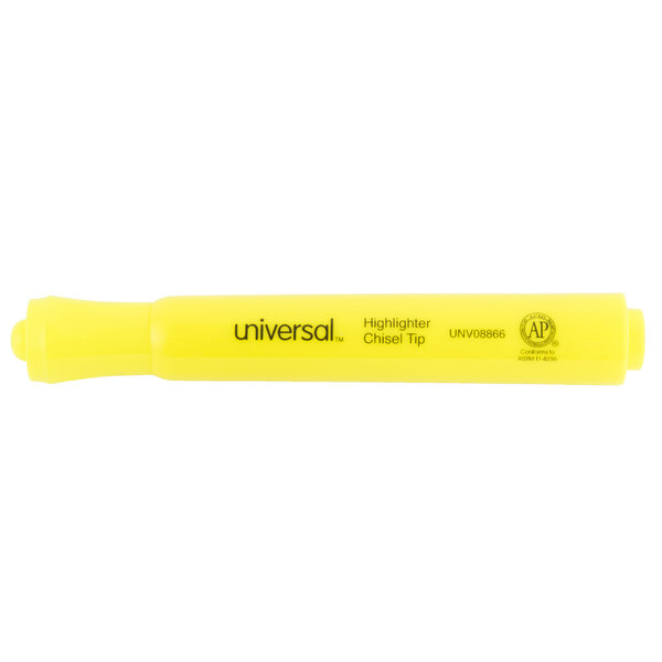 Universal UNV08866 Fluorescent Yellow Chisel Tip Desk Style Highlighter ...