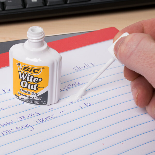BIC WOFQD324 Wite-Out Quick Dry Corrective Fluid 20 mL Bottle - 3/Pack ...