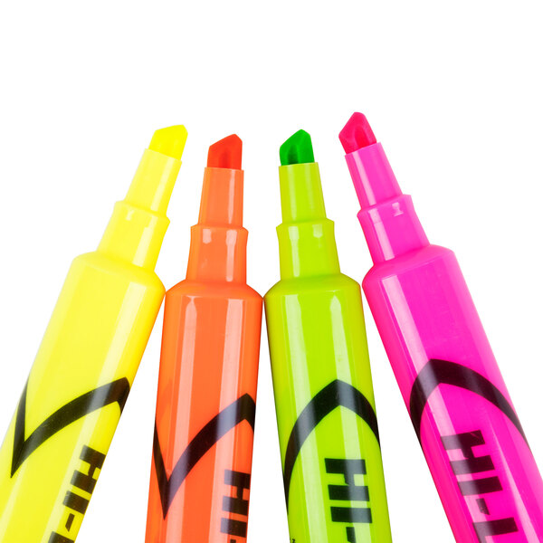 Avery® 24063 Hi-Liter® Chisel Tip Desk Style Highlighter, Fluorescent ...