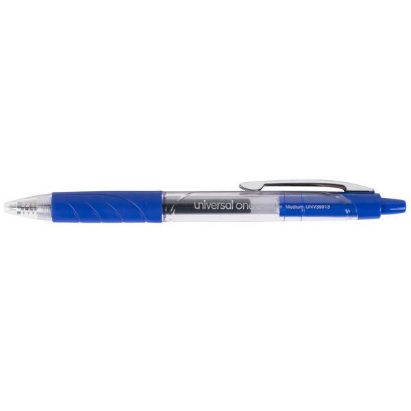 Universal One UNV39913 Blue Medium Point 0.7mm Clear Retractable ...