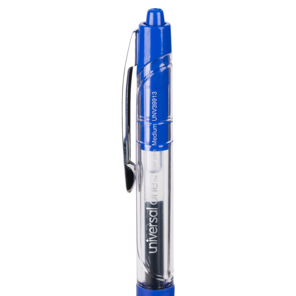 Universal One UNV39913 Blue Medium Point 0.7mm Clear Retractable ...