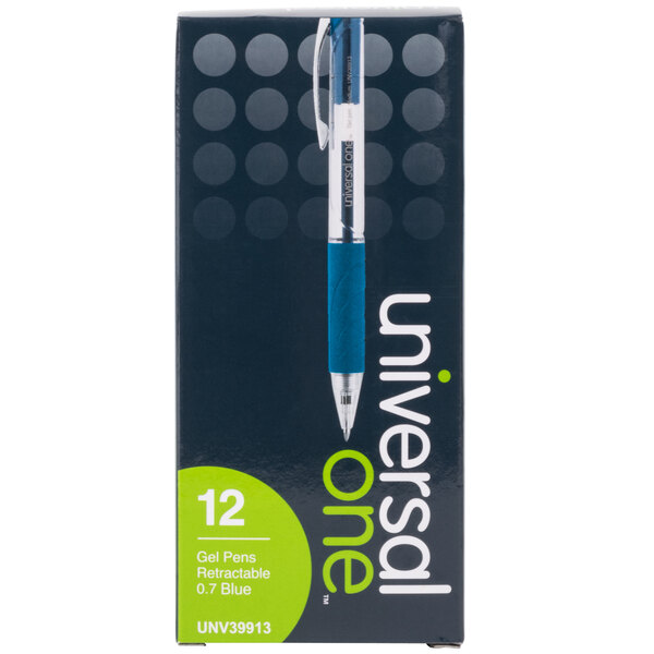 Universal One UNV39913 Blue Medium Point 0.7mm Clear Retractable ...