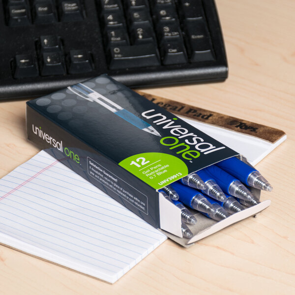 Universal One UNV39913 Blue Medium Point 0.7mm Clear Retractable ...