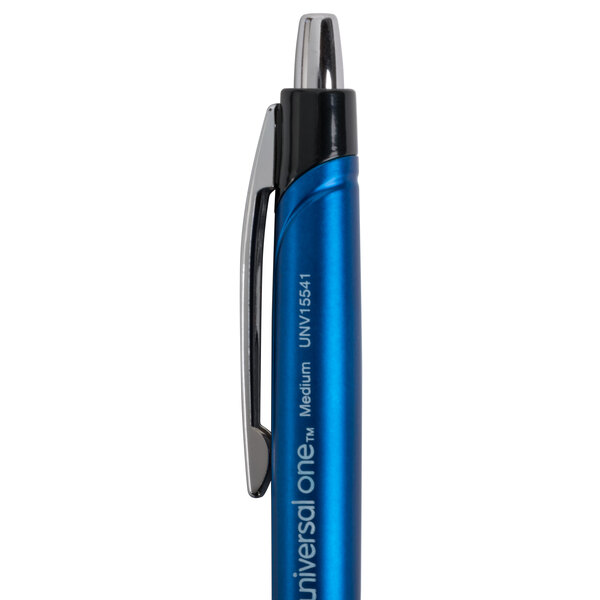 Universal One UNV15541 Advanced Ink Blue Medium Point 1mm Retractable ...