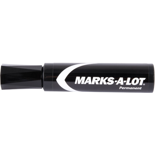 Avery® 24148 Marks-A-Lot Jumbo Black Chisel Tip Desk Style Permanent ...