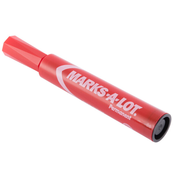 Avery® 7887 Marks-A-Lot Regular Red Chisel Tip Desk Style Permanent ...
