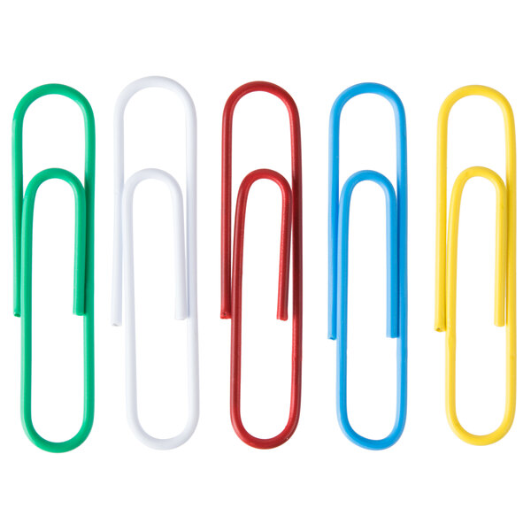Universal UNV95000 Assorted Color Jumbo Vinyl-Coated Paper Clip - 250/Box