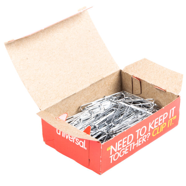 Universal UNV72230 Silver Nonskid #1 Standard Paper Clip - 1000/Box