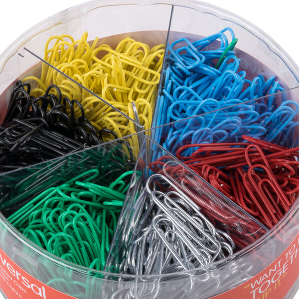 Universal UNV21000 Assorted Color #1 Standard Vinyl-Coated Paper Clip ...
