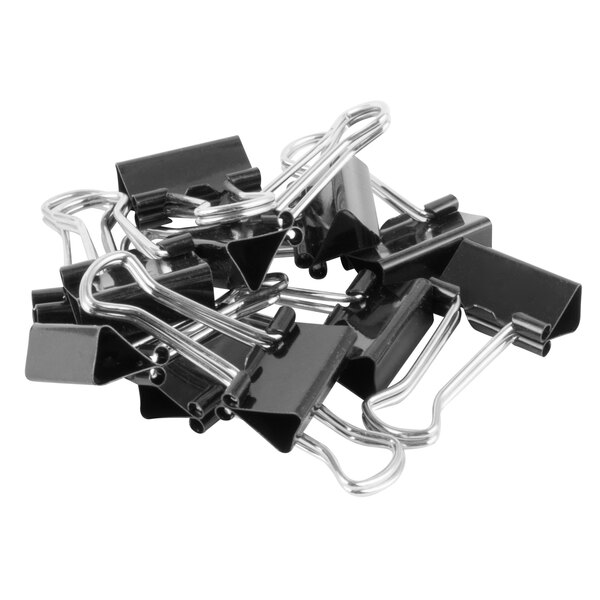 Universal UNV10200VP 3/8" Capacity Black Small Binder Clip - 144/Box