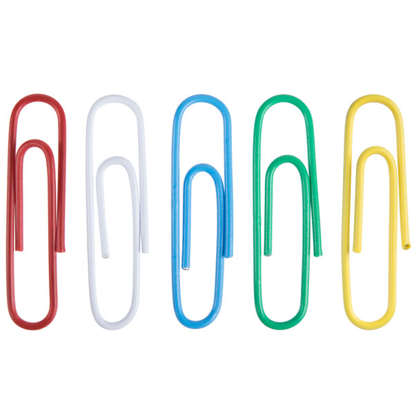 Universal UNV95001 Assorted Color #1 Standard Vinyl-Coated Paper Clip ...