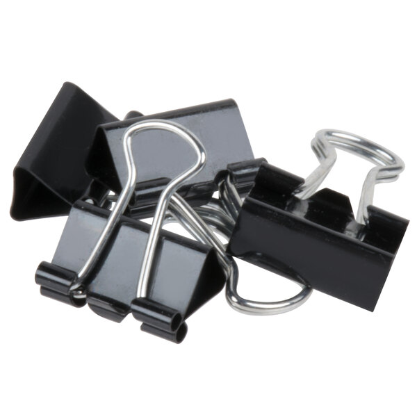 Universal UNV10199 1/4" Capacity Black Mini Binder Clip - 12/Box