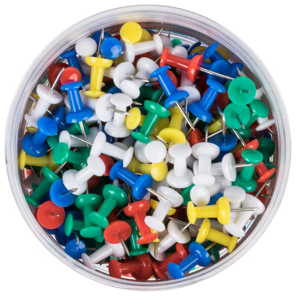 Universal UNV31314 3/8" Plastic Push Pin in Assorted Rainbow Colors ...