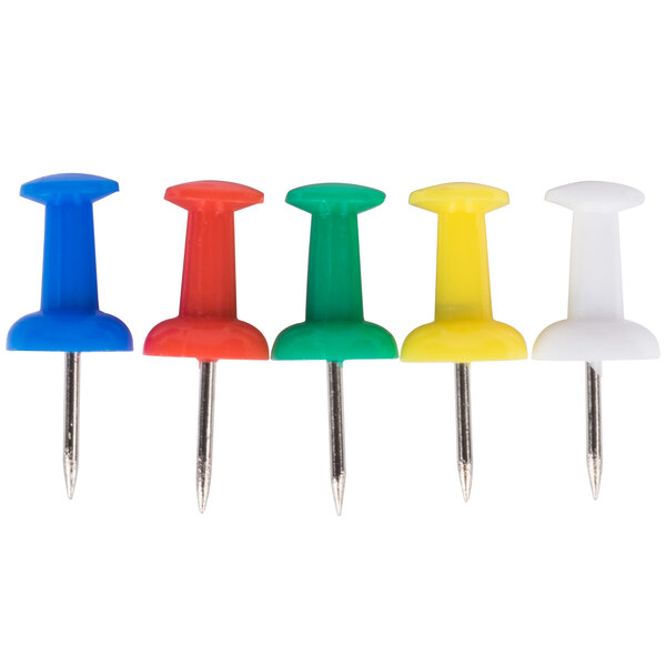 Universal UNV31314 3/8" Plastic Push Pin in Assorted Rainbow Colors ...