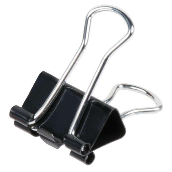 Universal UNV10200 3/8" Capacity Black Small Binder Clip - 12/Pack