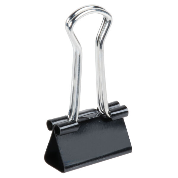 Universal UNV10200 3/8" Capacity Black Small Binder Clip - 12/Pack