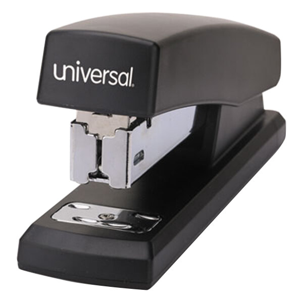 Universal UNV43119 20 Sheet Black Half Strip Desktop Stapler