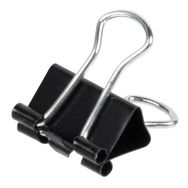 Universal UNV10199VP3 1/4" Capacity Black Mini Binder Clip - 36/Box