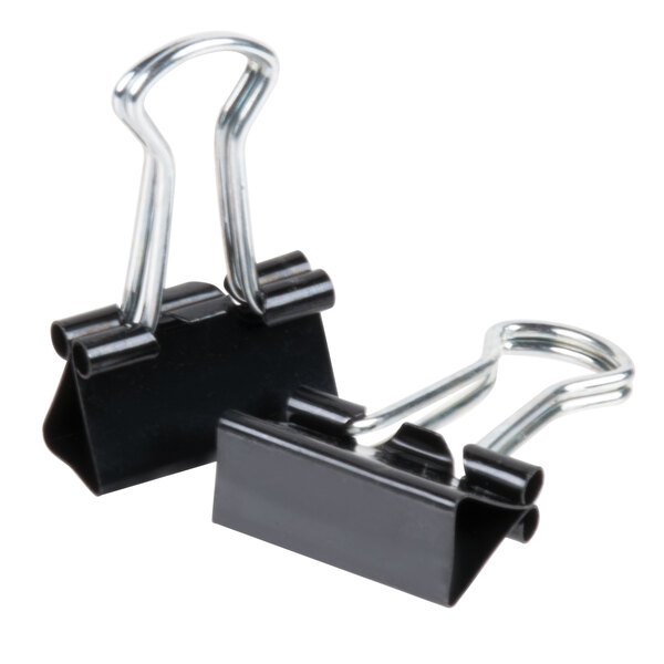 Universal UNV10199VP3 1/4" Capacity Black Mini Binder Clip - 36/Box